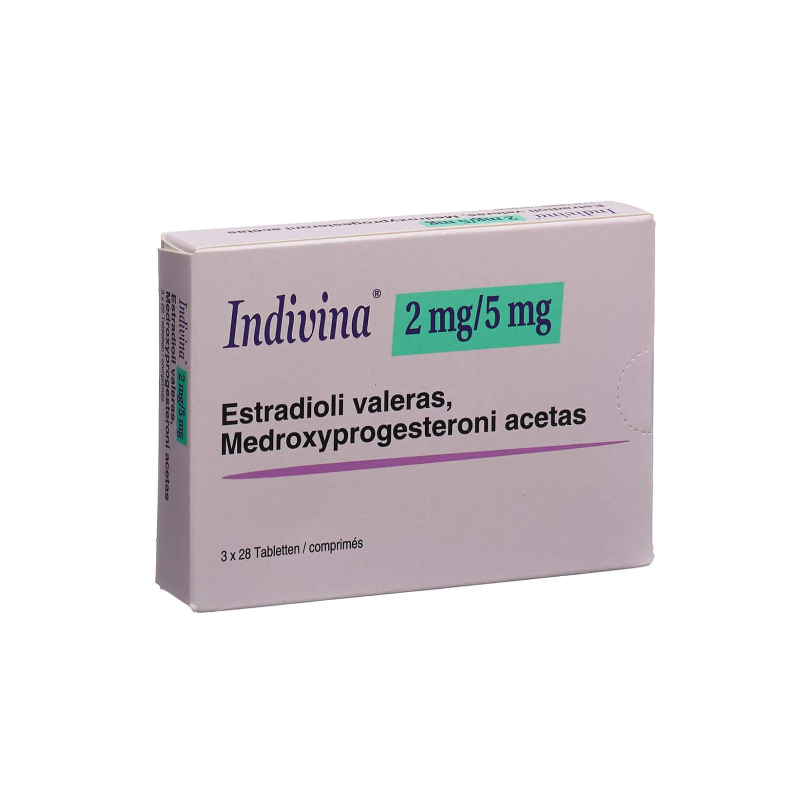 Indivina (Estradiol Medroxyprogesterone) 2mg/5mg tablets - Primed ...